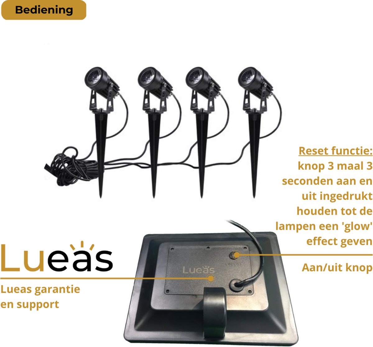 Lueas® Solar Tuinspots met app 4 stuks - Zonne-energie - LED tuinspots ...