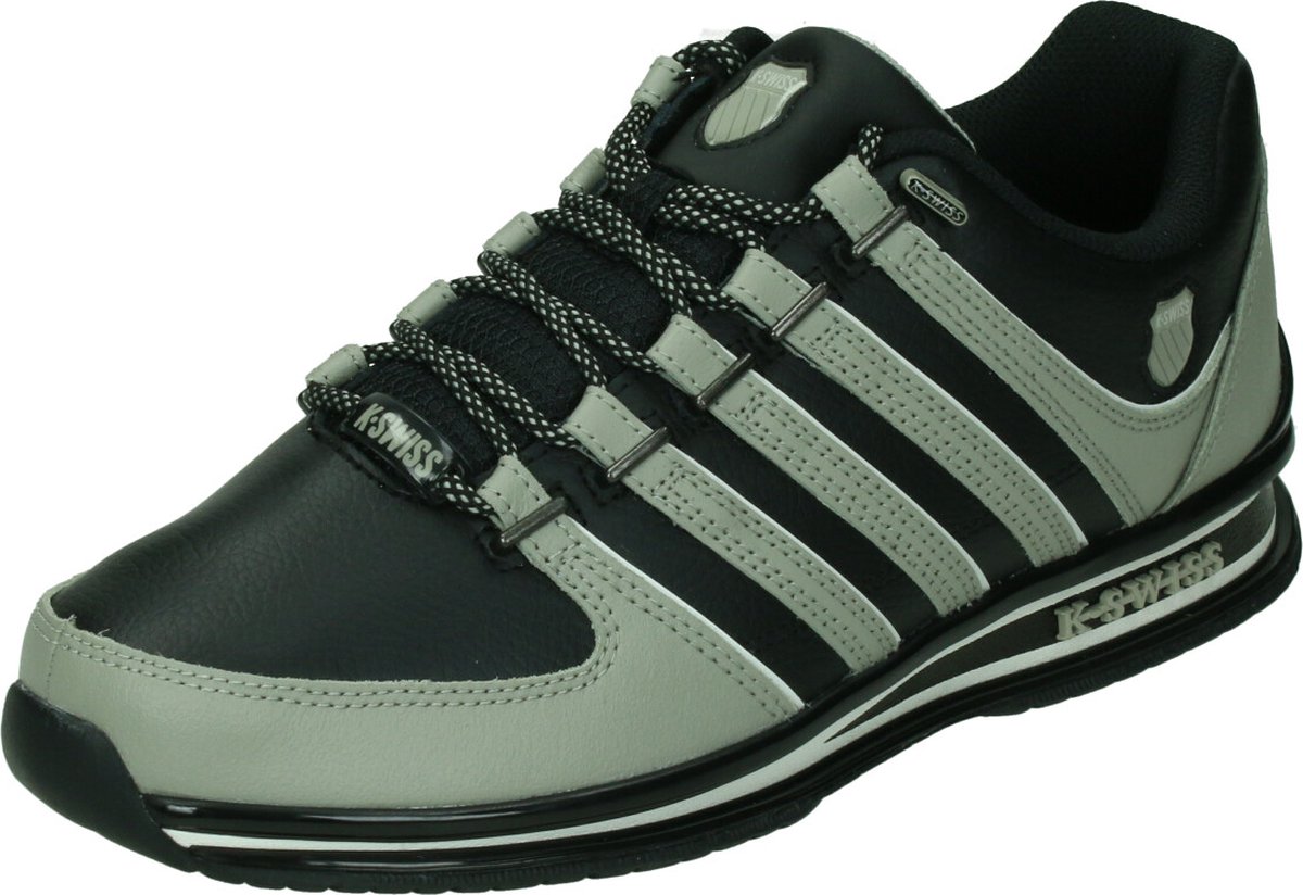 K-Swiss Rinzler Leather - Heren Sneakers Schoenen Leer Zwart-Grijs ...