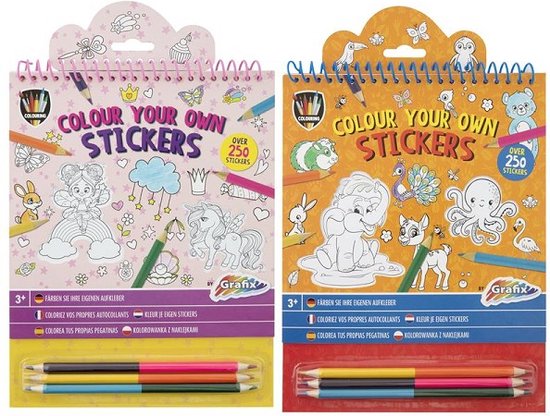 Grafix Sticker Coloring Book - 250+ Autocollants - Color Your Own ...