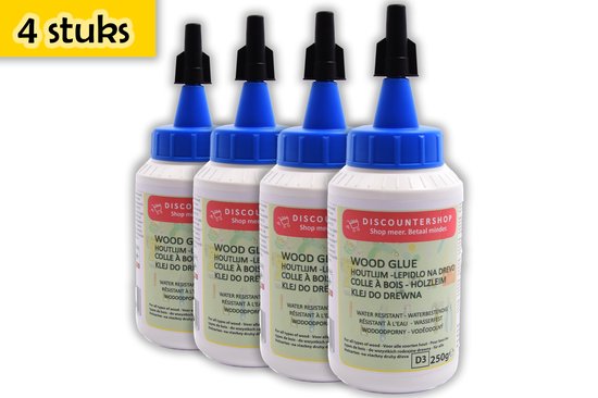 Houtlijm 1000 ml 4 stuks in de verpakking- Montagekit houtlijmen - Lijm ...