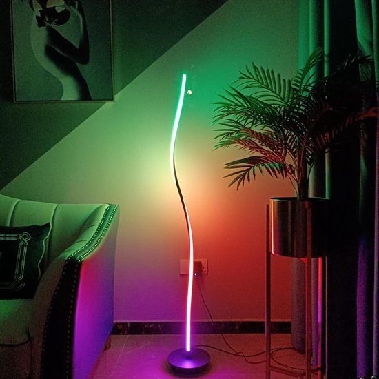 Dekubo Spiral RGB Led Vloerlamp Inclusief Afstandsbediening Zwart ...