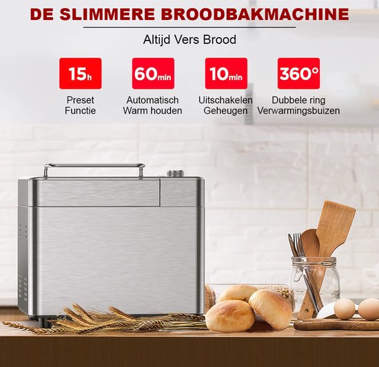 Calmdo Broodbakmachine – Luxe Intelligente Broodbakmachine Met Digitaal ...