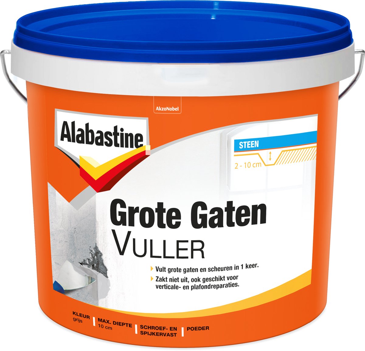 Alabastine Grote Gaten Muurvuller Poeder - Grijs - 2,5 kg | bol