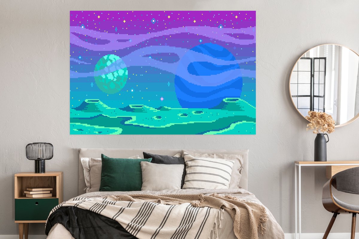 Game Poster - Gaming - Pixel Art - Maan - 180x120 cm | bol.com