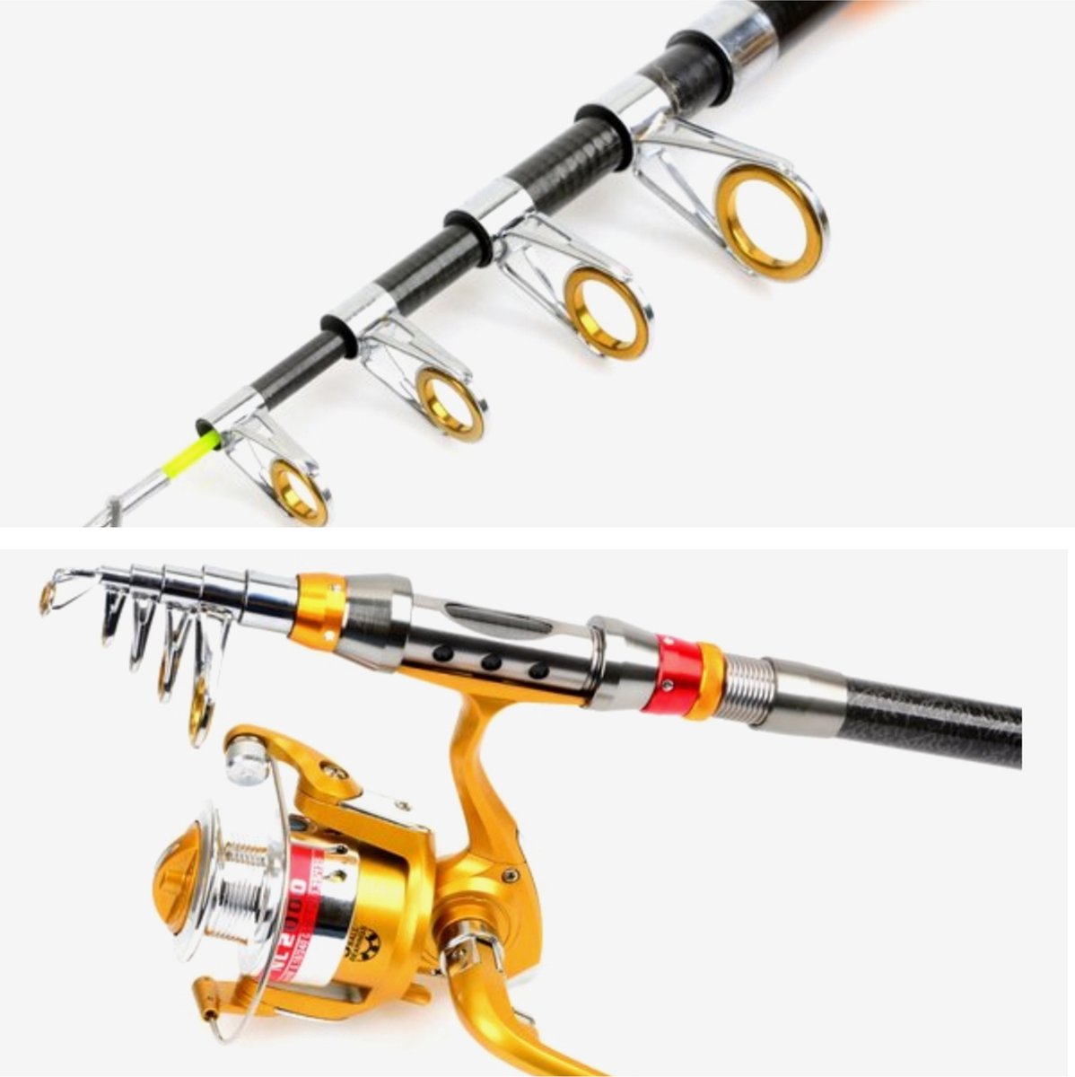 Vishengel set 2.1 meter - Telescopische vishengel - Set incl. benodigde ...