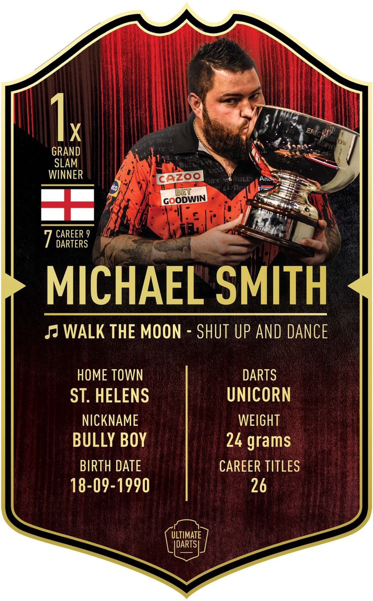 Michael Smith Unicorn Darts Ultimate Card 37x25cm | bol.com