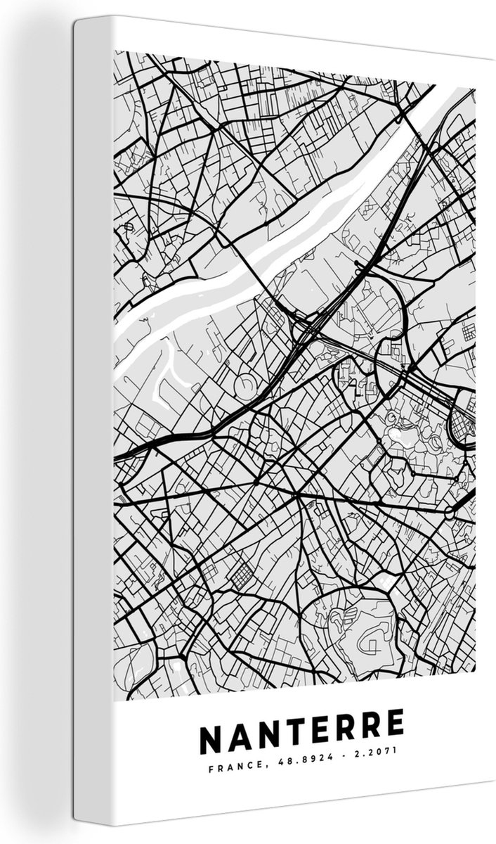 Toile Peinture Carte - France - Plan de Ville - Plan - Nanterre ...
