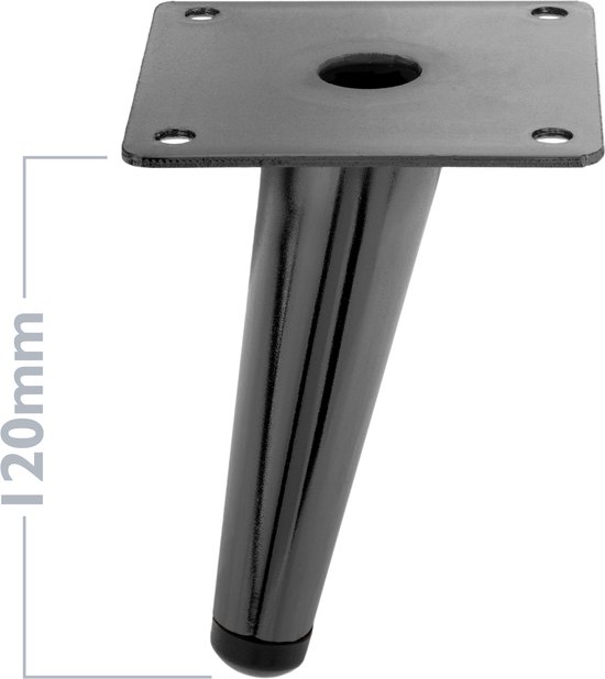 PrimeMatik - Set van 4 meubelpoten met conische vorm en antislip ...