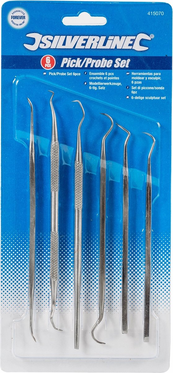 Silverline Sculptuur Set - RVS - Gekartelde Grip - 6 delig | bol.com