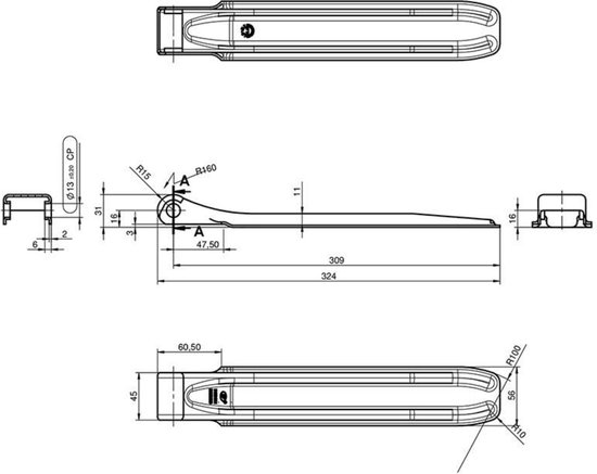 ProPlus Klepscharnier - 56 x 324 mm - SPP ZW-01.320A | bol