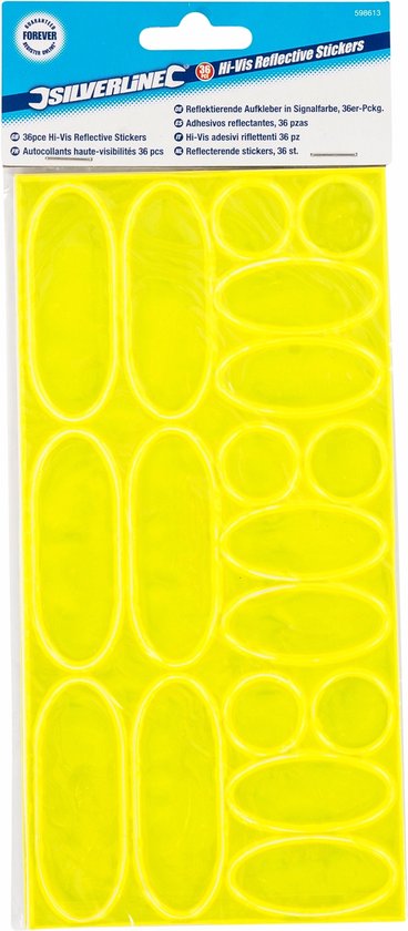 Silverline Reflecterende stickers - 36 delig - Geel - Verschillende ...