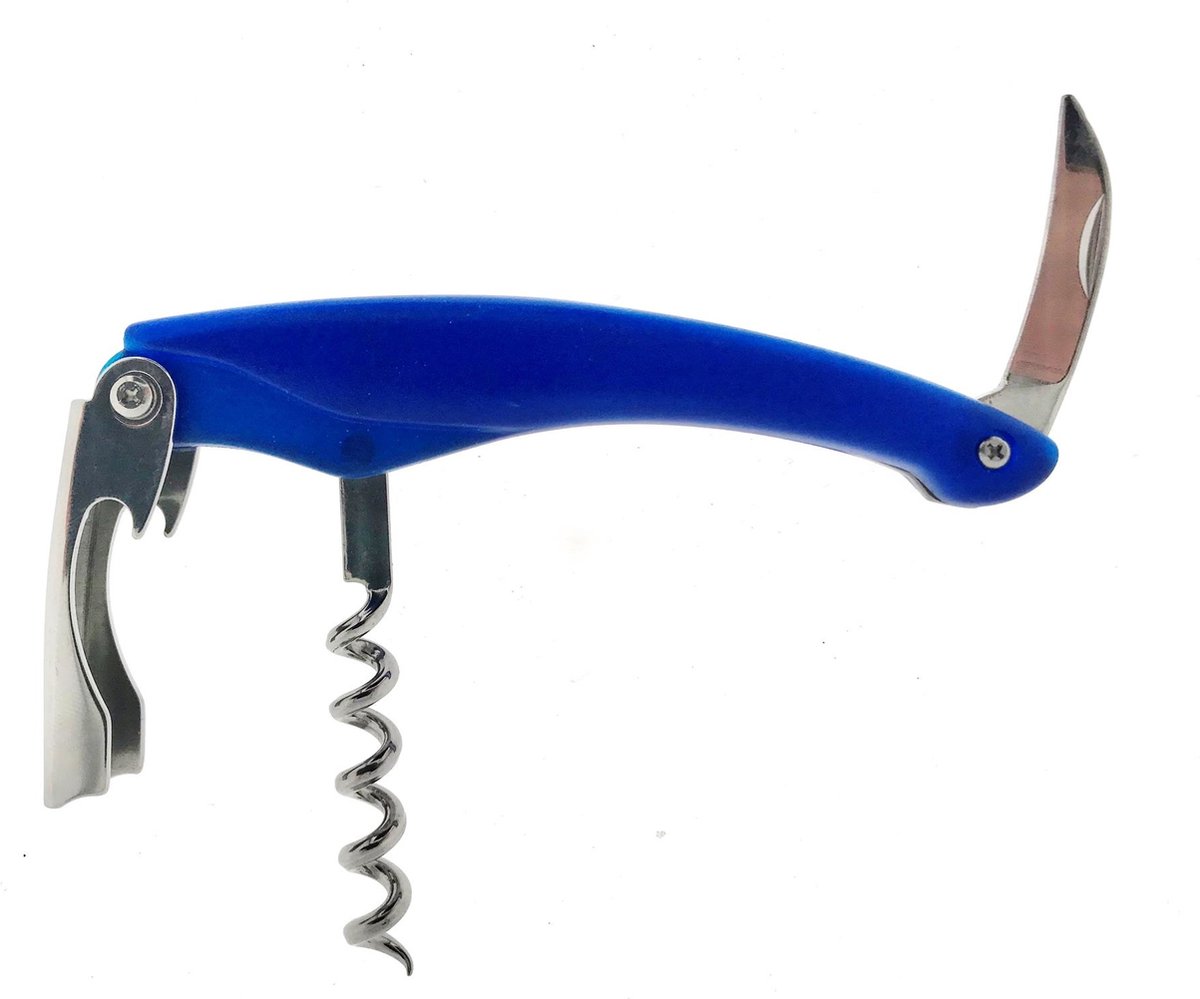 Benson Kurkentrekker - Kelnersmes - Flessenopener - Blauw | bol.com