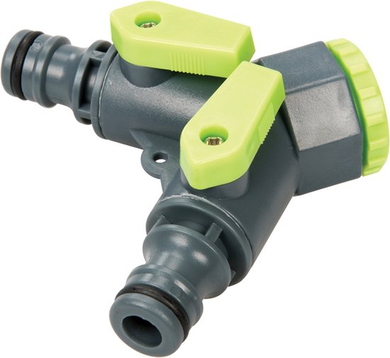 Silverline Waterverdeler 2-weg - Dubbele Uitgang - Inclusief Adapter - 1/2" en 3/4" | bol