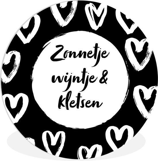 WallCircle - Wandcirkel ⌀ 90 - Tekst - Zonnetje, wijntje & kletsen ...