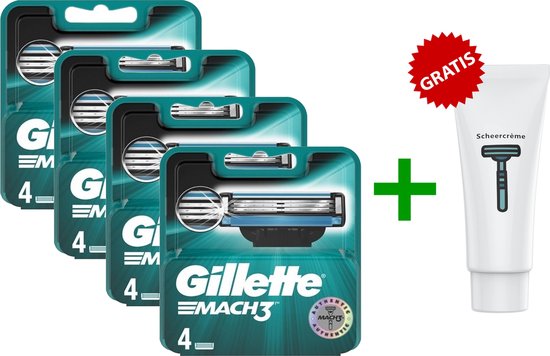 Gillette - Mach3 – Scheermesjes/ Navulmesjes - 16 Stuks + GRATIS ...