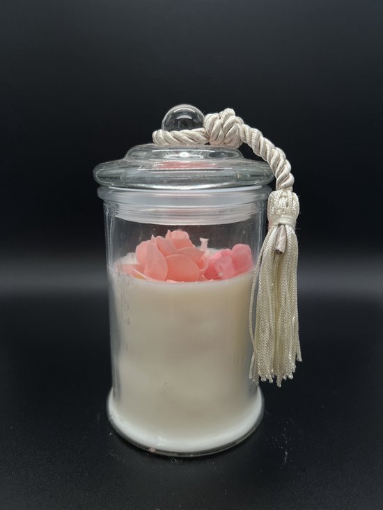 Kaars in glas wit roze | bol.com