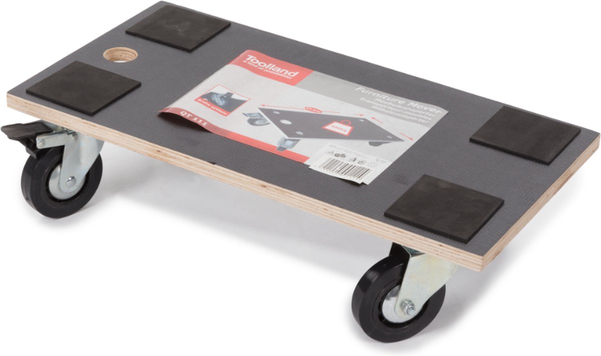 Toolland Meubelroller, met rem, ingebouwd handvat, 4 zwenkwielen ...