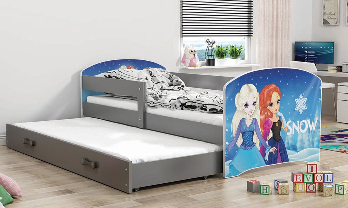 Peuterbed met Onderschuifbed 80x160 cm – Meisjesbed Frozen – Kinderbed ...