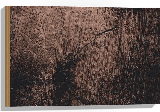 Hout - Print van Krassen op Metaalkleurige Plaat - 60x40 cm - 9 mm dik ...
