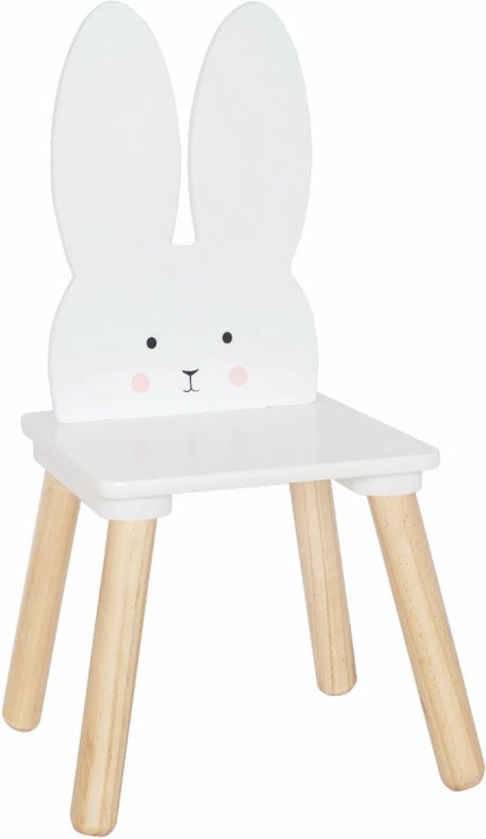 Jabadabado - Houten Stoel - Konijn - Wit - Kinderstoel - 27x26x58cm ...