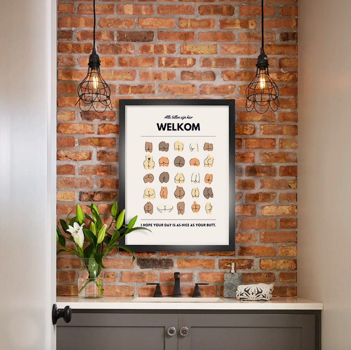 No Filter - WC Poster - Alle billen zijn hier welkom - 21x30 cm A4 ...