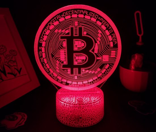 Bitcoin Blockchain Nachtlampje Acryl Creatieve Lamp 7 kleuren Touch ...