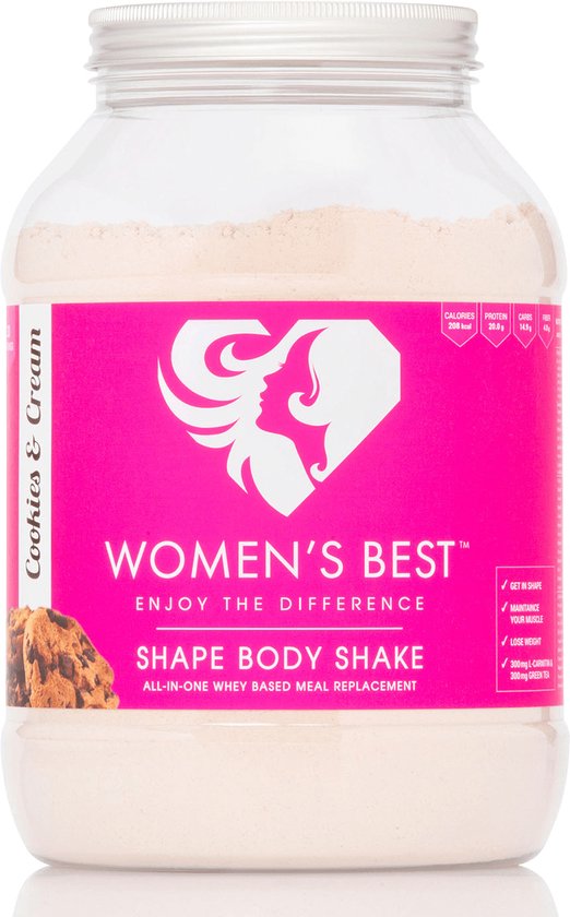 Womens Best Shape Body Shake - Eiwitshake - Cookies and Cream - 1000 ...
