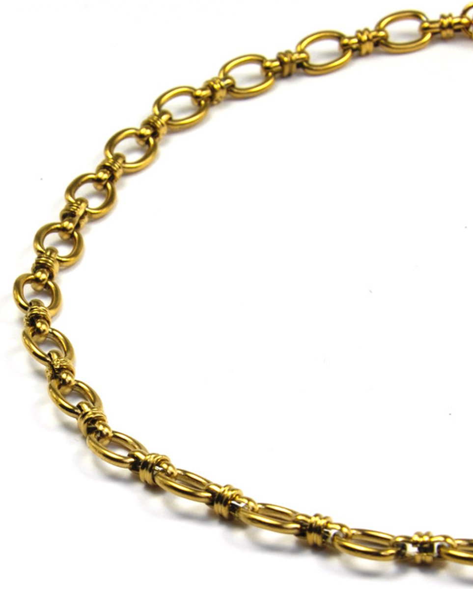 Ketting Luxury Paris Chain Goud | 18 karaat gouden plating | Staal - 42 ...