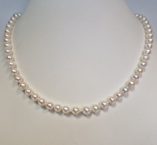 Parelsnoer - parelketting - akoya parel - echte parel - witgouden ...