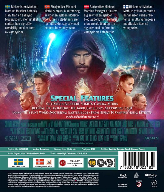 Morbius Blu-ray - Import (Blu-ray), Jared Leto, Matt Smith, Adria Arjona | Dvd's | bol