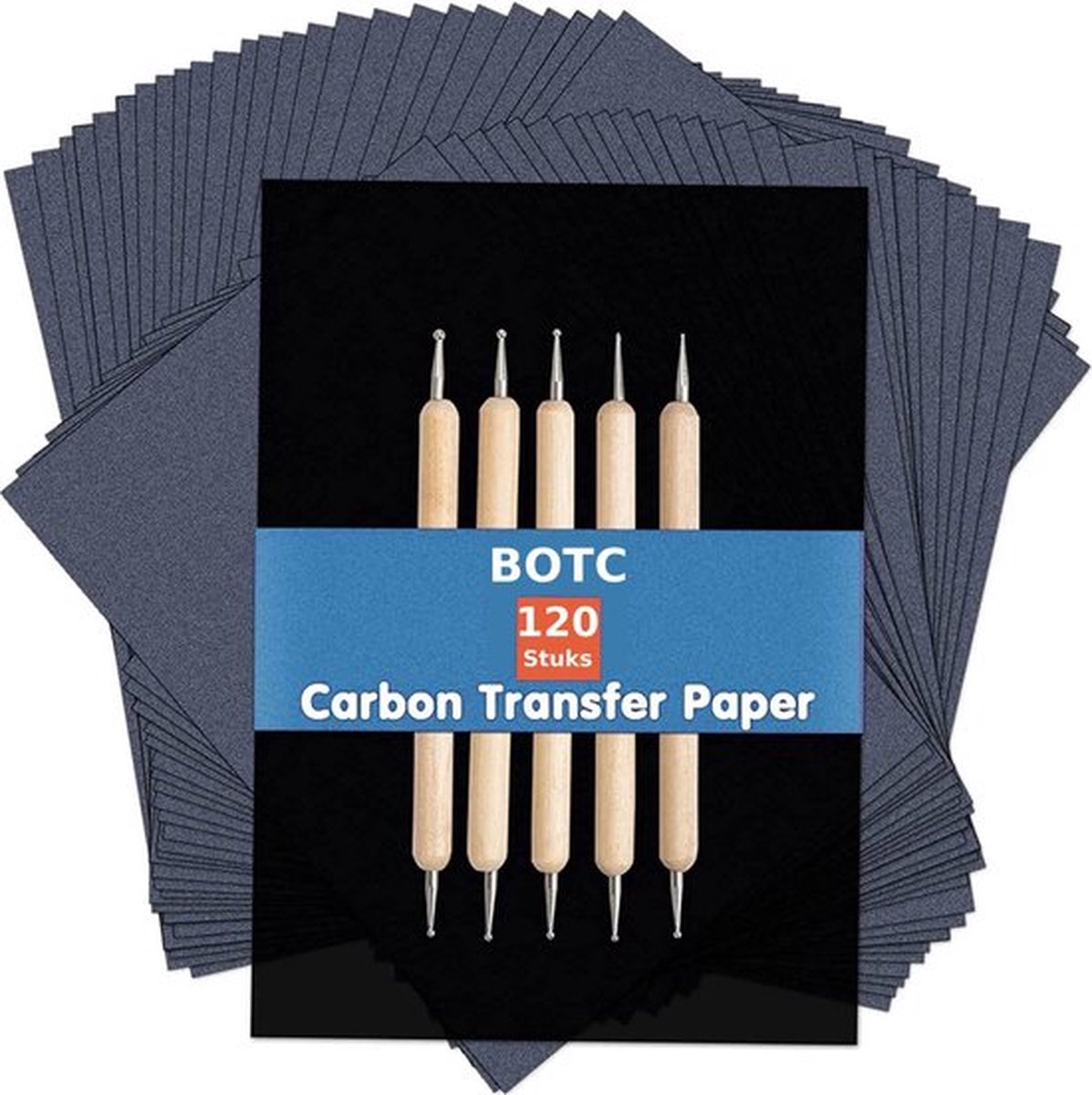 BOTC A4 Carbonpapier - 120 stuks - met 5 Overtrekpennen - Zwart ...