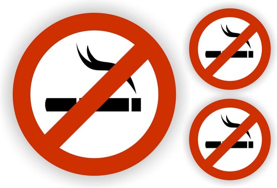 Verboden te roken sticker set van 3 stickers model B | bol