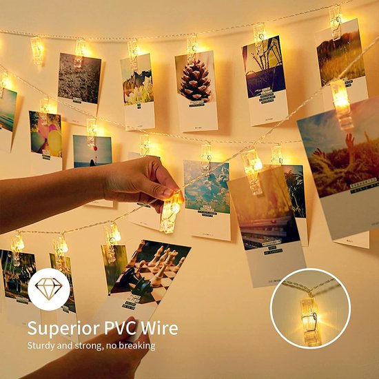 Fotoslingers - Lampjes Slinger - Lichtslinger - 6 meter LED - 40 lampen ...