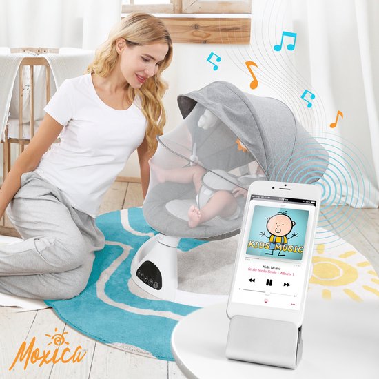 Moxica Wipstoel Elektrisch - Babyschommel - Schommelstoel - Baby Swing ...