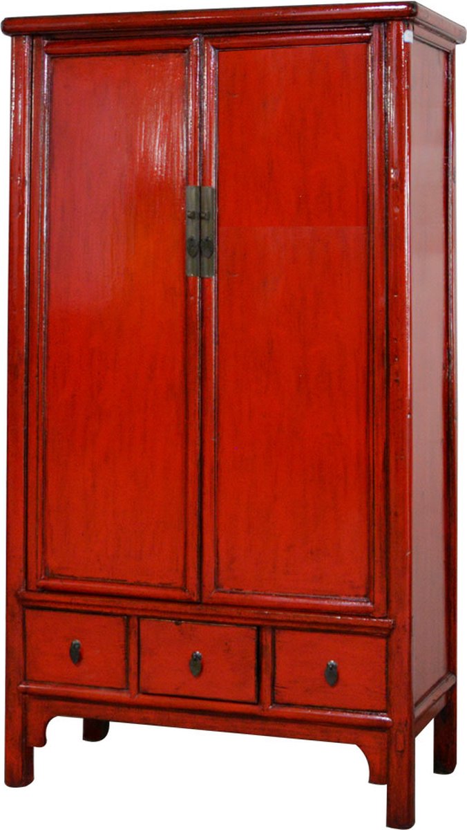 Fine Asianliving Antieke Chinese Kast Rood High Gloss B103xD49xH194cm ...