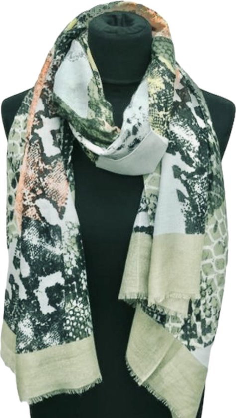 Lange Dunne Sjaal - Slangenprint - Groen - 180 x 80 cm (20226#) | bol