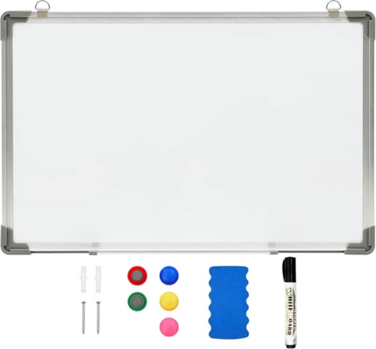 Whiteboard Wit Magnetisch | 90 x 60 cm | Inclusief magnet – stift – gum ...