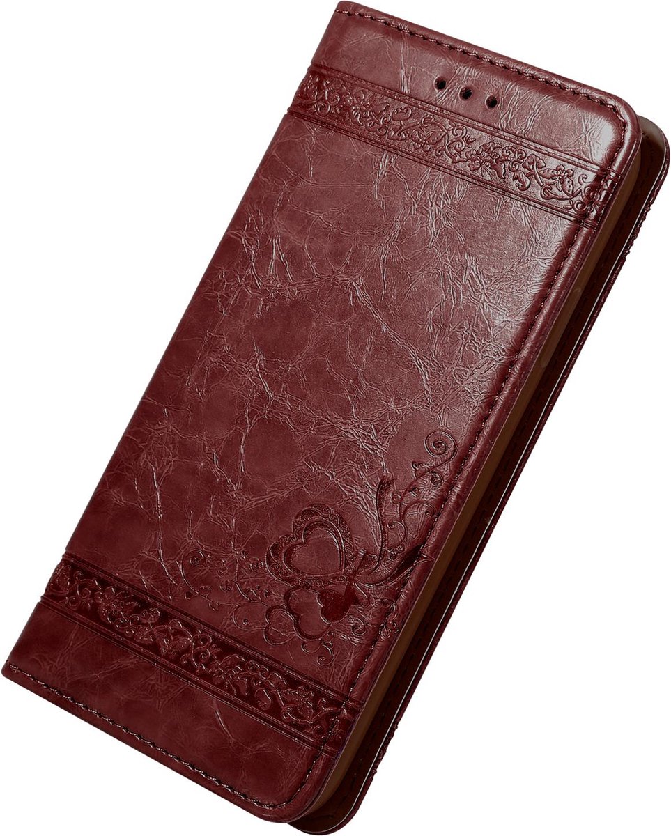 Cadorabo Hoesje voor Apple iPhone 13 PRO in Donker Rood met ornamenten ...