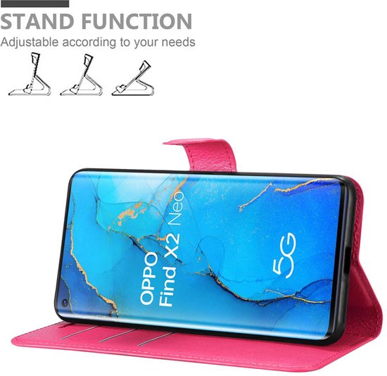 Cadorabo Hoesje voor Oppo FIND X2 NEO in KERSEN ROZE - Beschermend etui ...