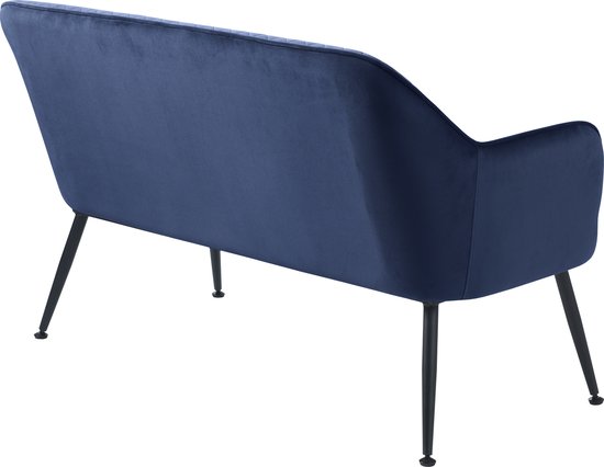 Lounge Bank Blauw - Velvet - 71x128,5x80,5cm - Bank Berrie - Giga ...
