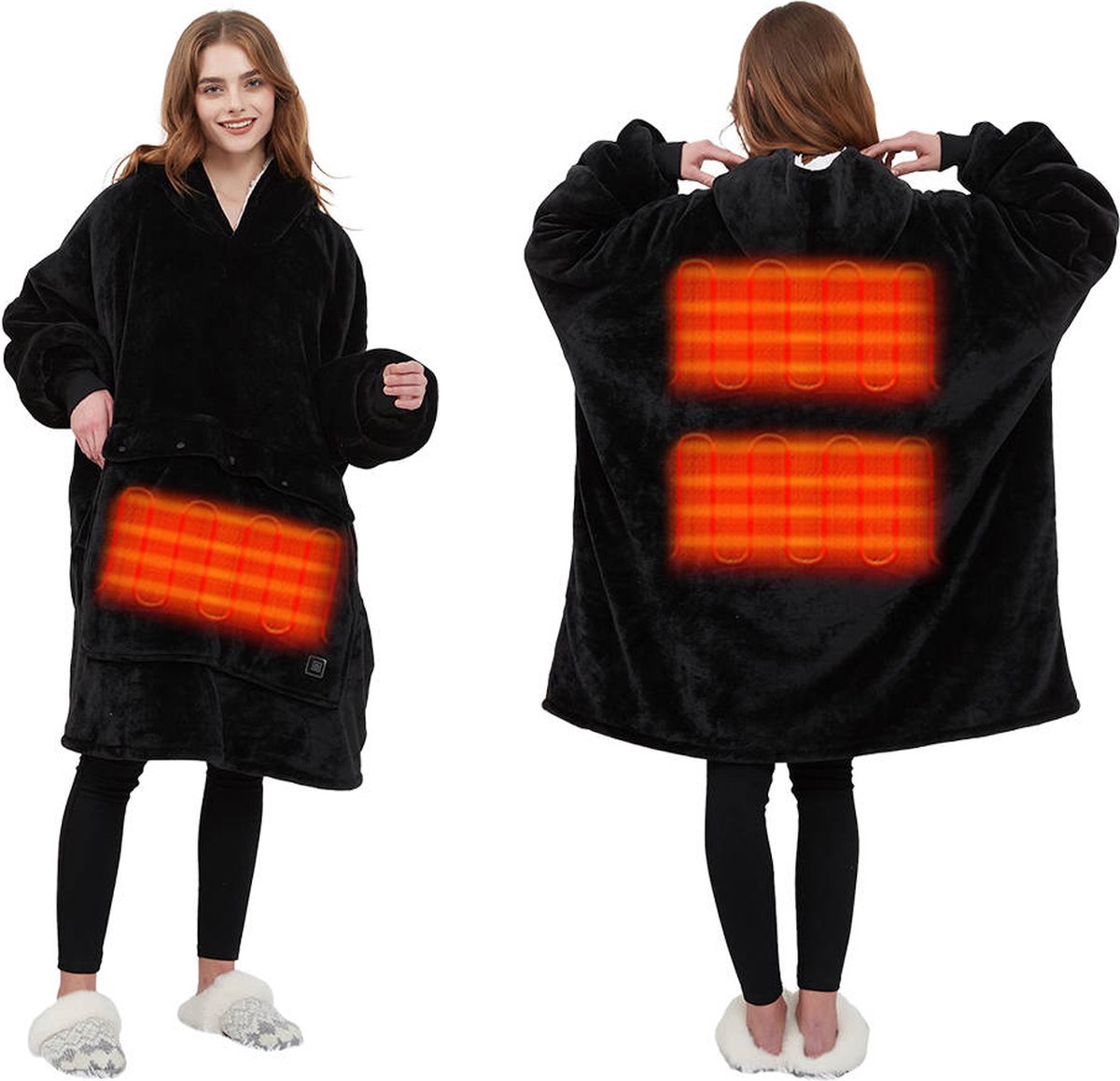 KROMS Warmtedeken met mouwen - Oversized - Incl. powerbank & heating ...