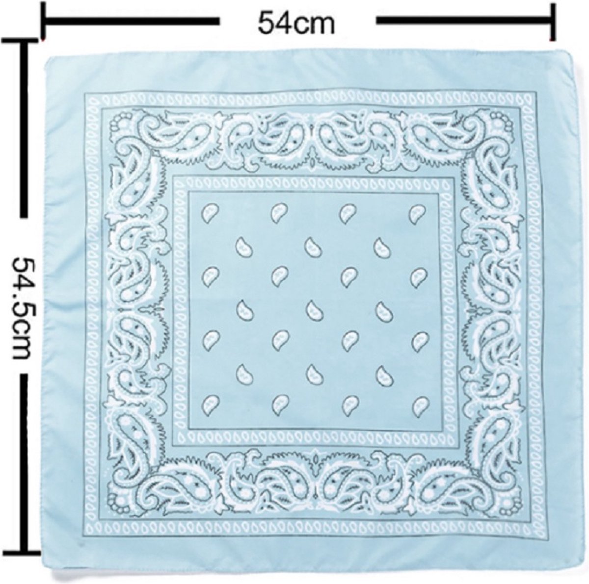 Boerenzakdoek - Cowboy Zakdoek - Bandana - Dames - Heren - Lichtblauw ...