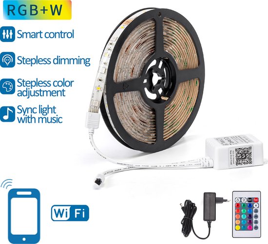 LED Strip Smart - Aigi - Smart Slimme WiFi LED Strip - 5 Meter - RGB ...