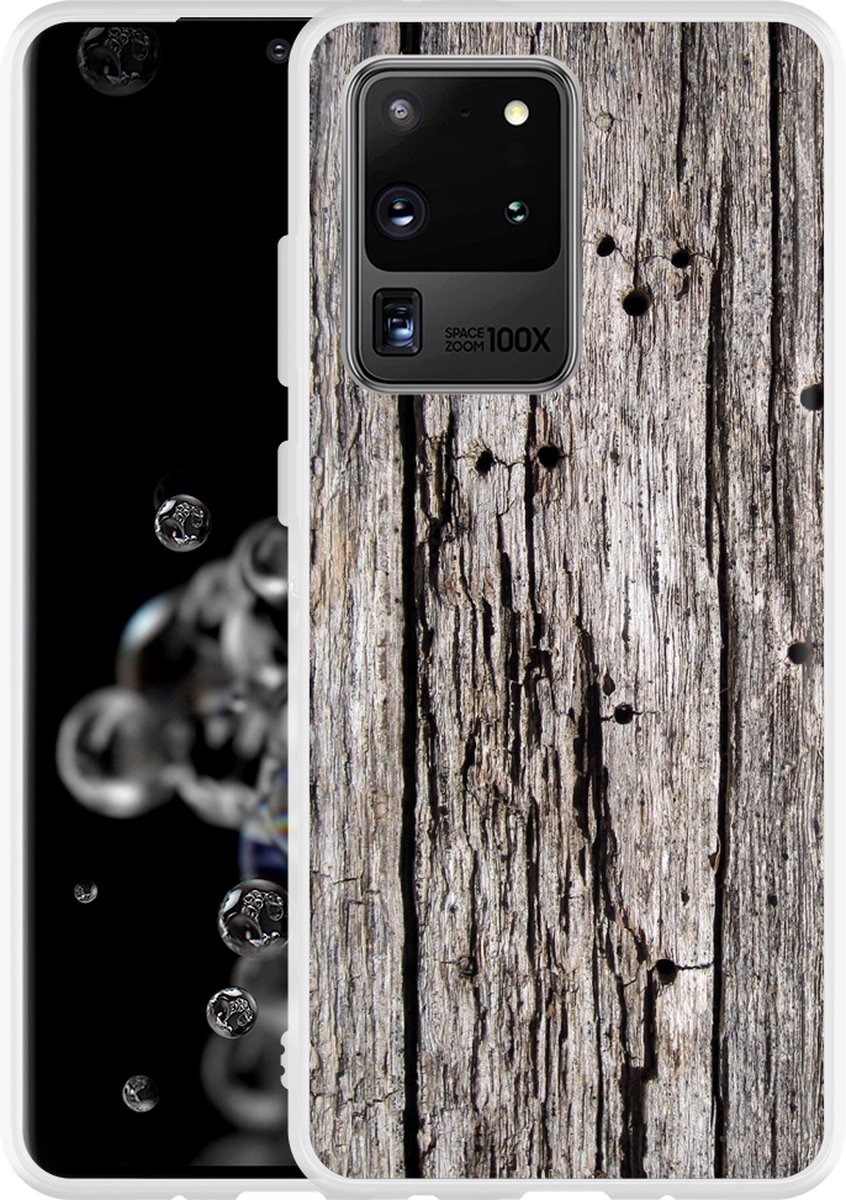 Samsung Galaxy S20 Ultra Hoesje Oud hout - Designed by Cazy | bol.