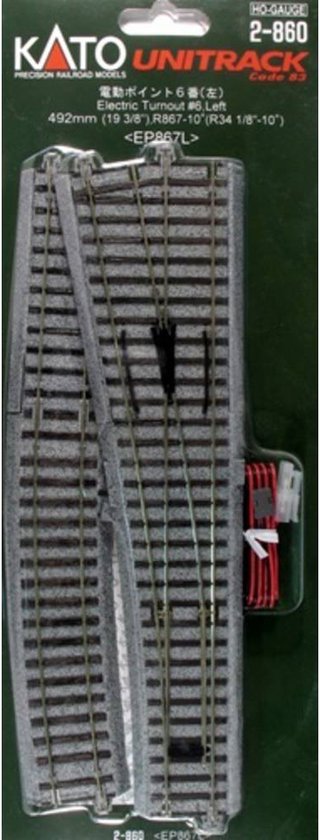 H0 Kato Unitrack 2-860 Wissel, Links 492 mm 1 stuk(s) | bol.com