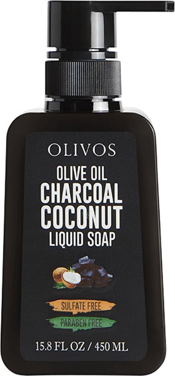 Olivos Houtskool Kokos Vloeibare Zeep - 450 ml | bol.com