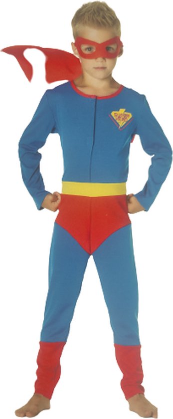 Verkleedset Superheld - Blauw / Rood / Geel - Polyester - Maat 104 Kids ...