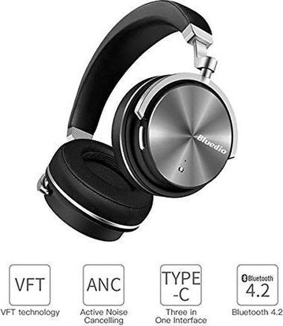 Bluedio T4S Zwart - Turbine - ANC-technologie Actieve ruisonderdrukking ...