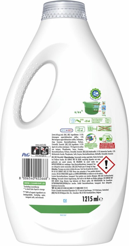 Ariel - Lessive - Lessive liquide - Couleur - Touch of Lenor ...