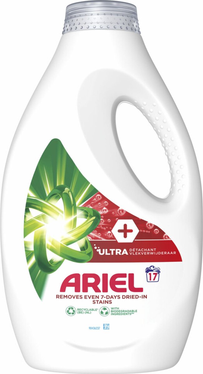 Ariel Vloeibaar Wasmiddel +Ultra Vlekverwijderaar - 765 ml (17 ...